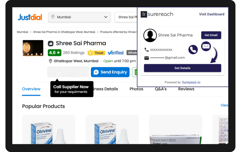 Extract Phone Numbers from Justdial - Surereach